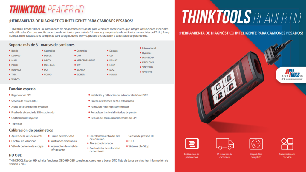 ESCANER 12 V THINKCAR READER HD – Autotools