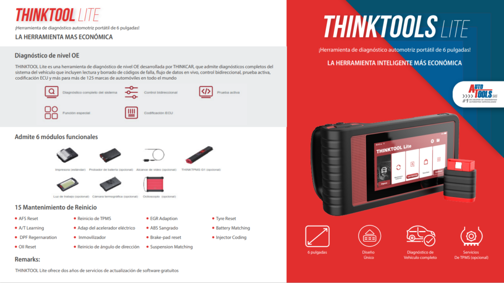 ESCANER 12 V THINKCAR THINKTOOL LITE – Autotools