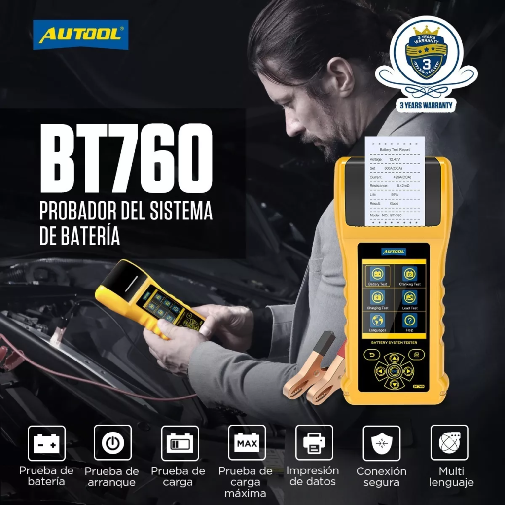 ANALIZADOR DE BATERIAS Y SISTEMA ELECTRICO AUTOOL BT 760 – Autotools